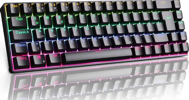 RK68 Mechaniczna klawiatura do gier, bezprzewodowa 65% RGB QWERTZ OPIS ...