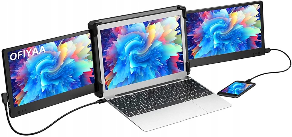 POTRÓJNY PRZENOŚNY MONITOR DO LAPTOPA 1080P 2022 - 11863497127 ...