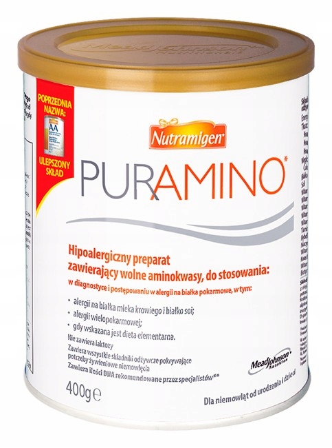 NUTRAMIGEN PURAMINO MLEKO HIPOALERGICZNE 400G - 12626565349 - oficjalne ...