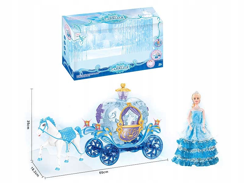 KAROCA DLA LALEK Z CHODZĄCYM KONIEM + LALKA KARETA - 12033646805 ...