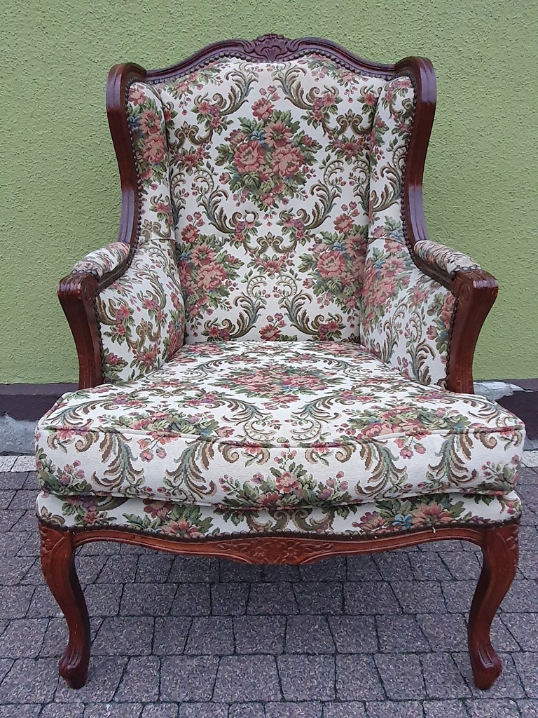 STYLOWY FOTEL LUDWIKOWSKI USZAK KWIATY - 13097489774 - oficjalne ...