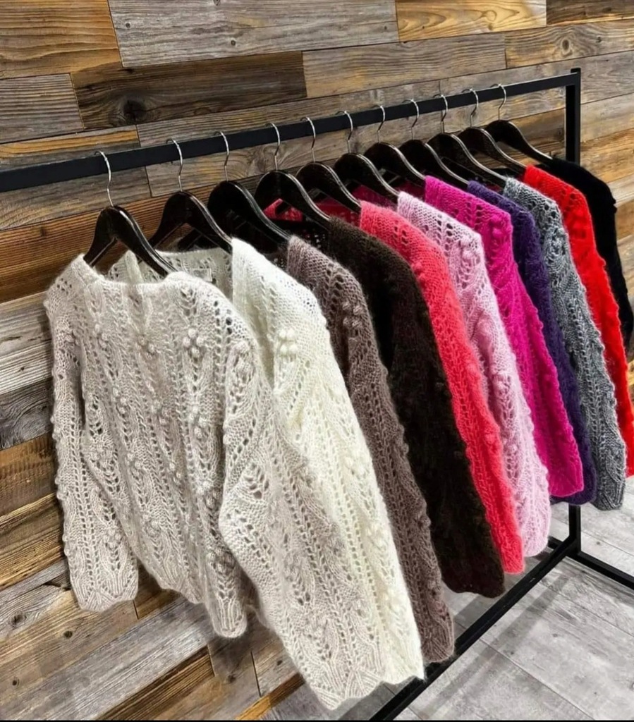 By o La La sweter ażurowy baby Kid moher U fuksja - 13209897375 ...