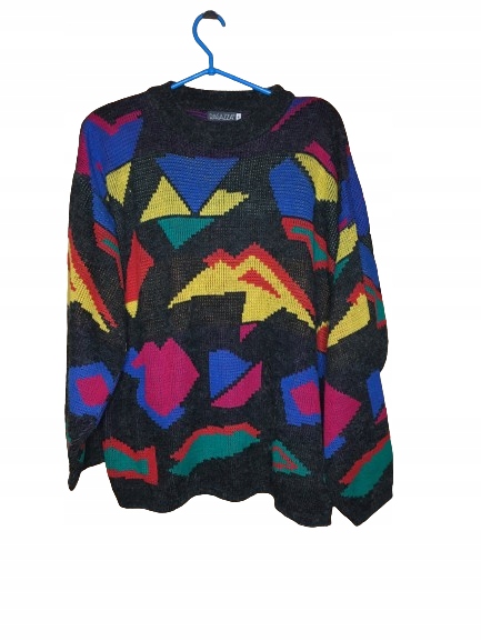 Sweter vintage retro PRL picasso premium grunge fairy y2k 90s 80s M L ...