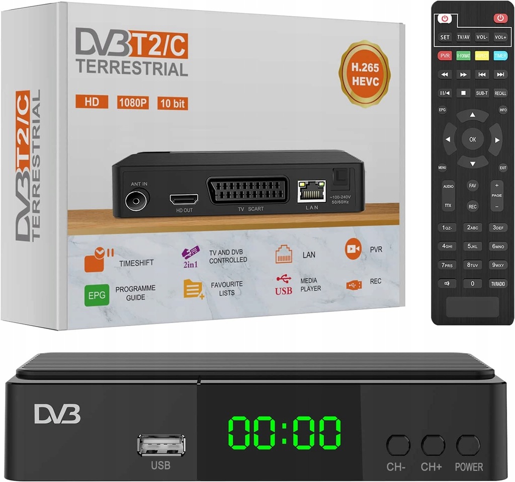 Tuner DVB-T2 Dcolor EU006 Dekoder TV NAZIEMNEJ - 13487671807 - oficjalne archiwum Allegro