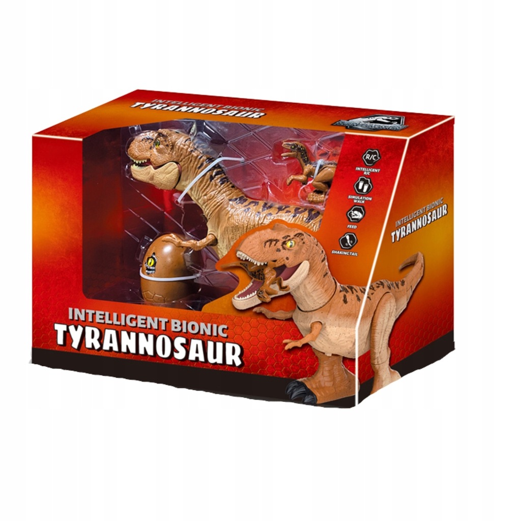 DUŻY DINOZAUR ROBOT T-REX ZDALNIE STEROWANY RYCZY NA PILOTA AKUMULATOR ...