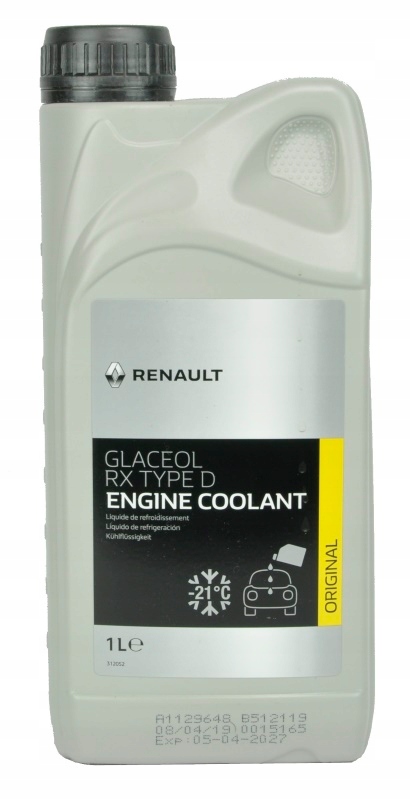 RENAULT DACIA PŁYN CHŁODNICZY GLACEOL RX TYPE D 1L - 11785471565 ...