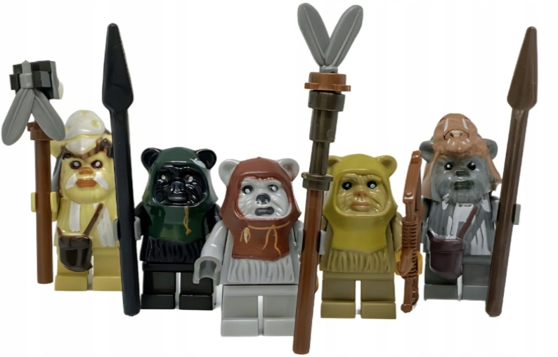 KLOCKI ZESTAW 5 FIGUREK WÓDZ CHIEF CHIRPA EWOK WARRIOR TOKKAT STAR WARS ...