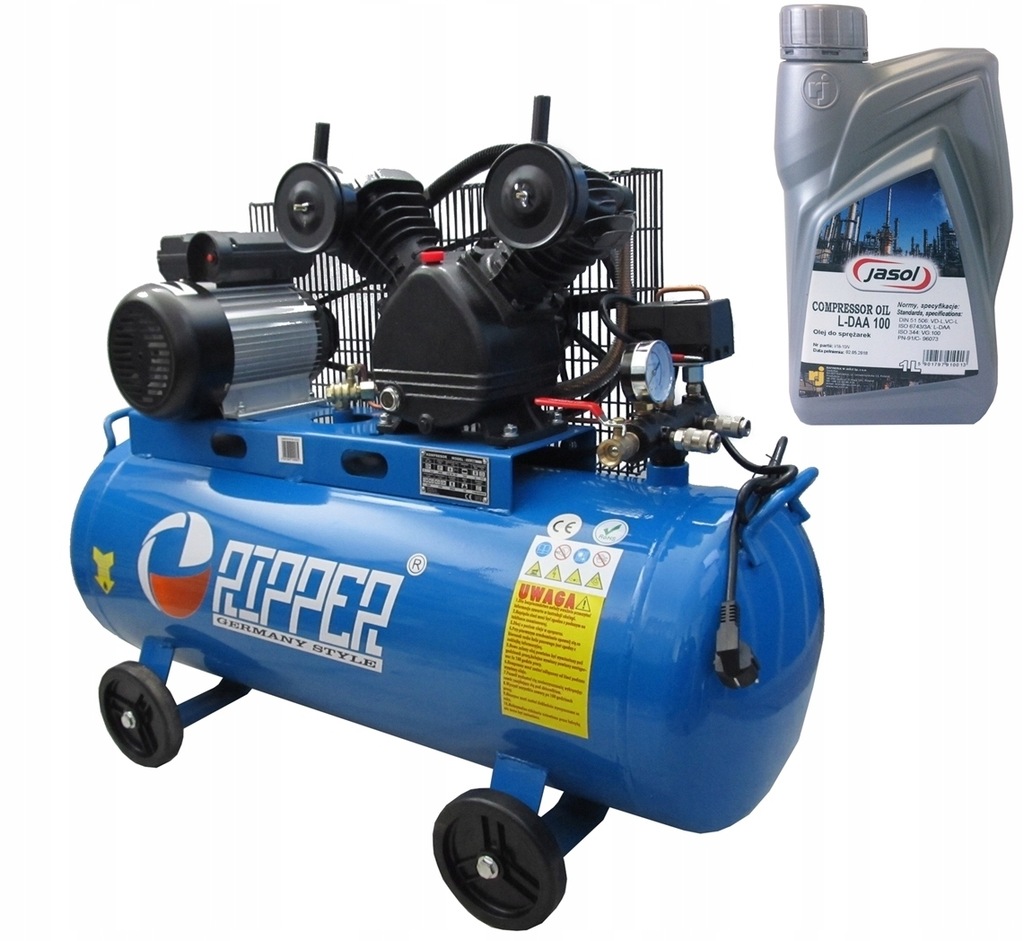 KOMPRESOR OLEJOWY SPRĘŻARKA 100L 2TŁ 230V 400L/MIN - 8181001908 ...
