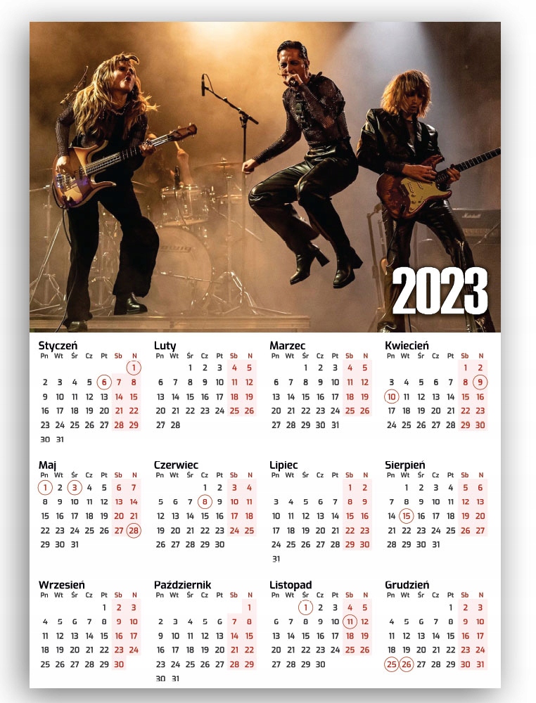 KALENDARZ PLAKATOWY A3 PDM MANESKIN 12 2023 - 12711668885 - oficjalne archiwum Allegro