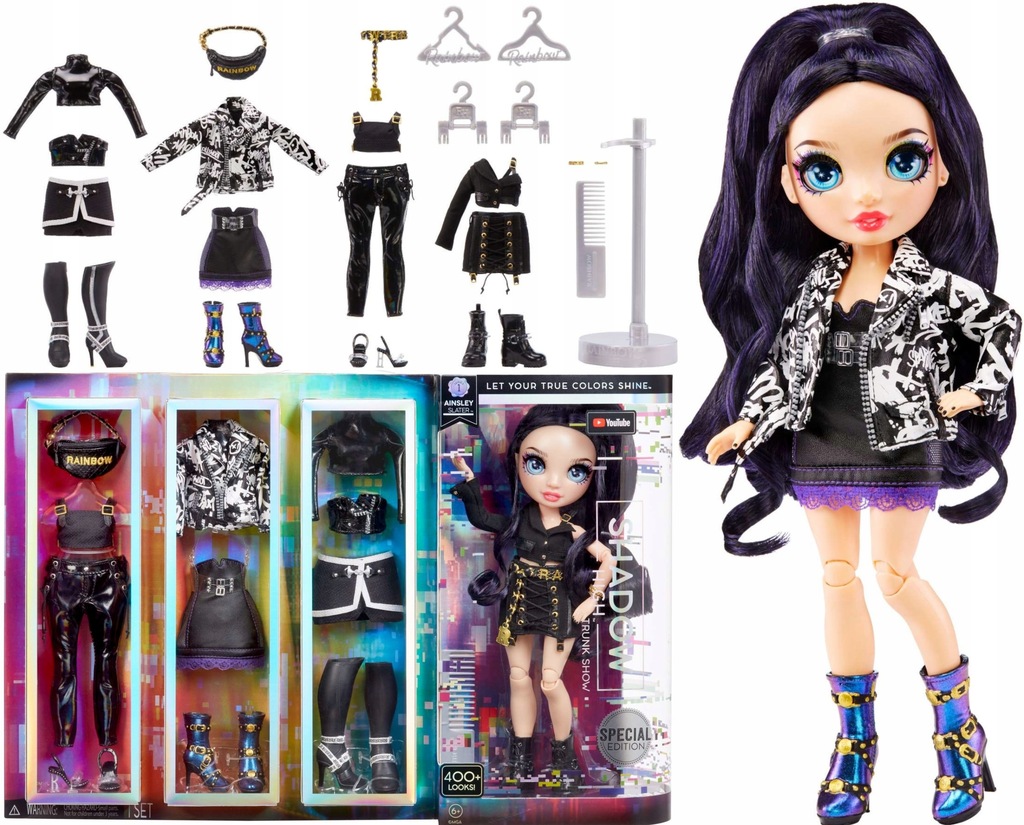 RAINBOW HIGH SHADOW Lalka AINSLEY SLATER 4 Stroje - 12592942653 ...