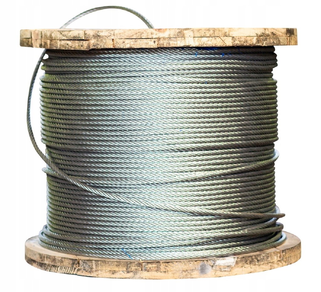 Lina stalowa ocynkowana fi 8mm 6x19+FC L-100mb - 8029012041 - oficjalne archiwum Allegro