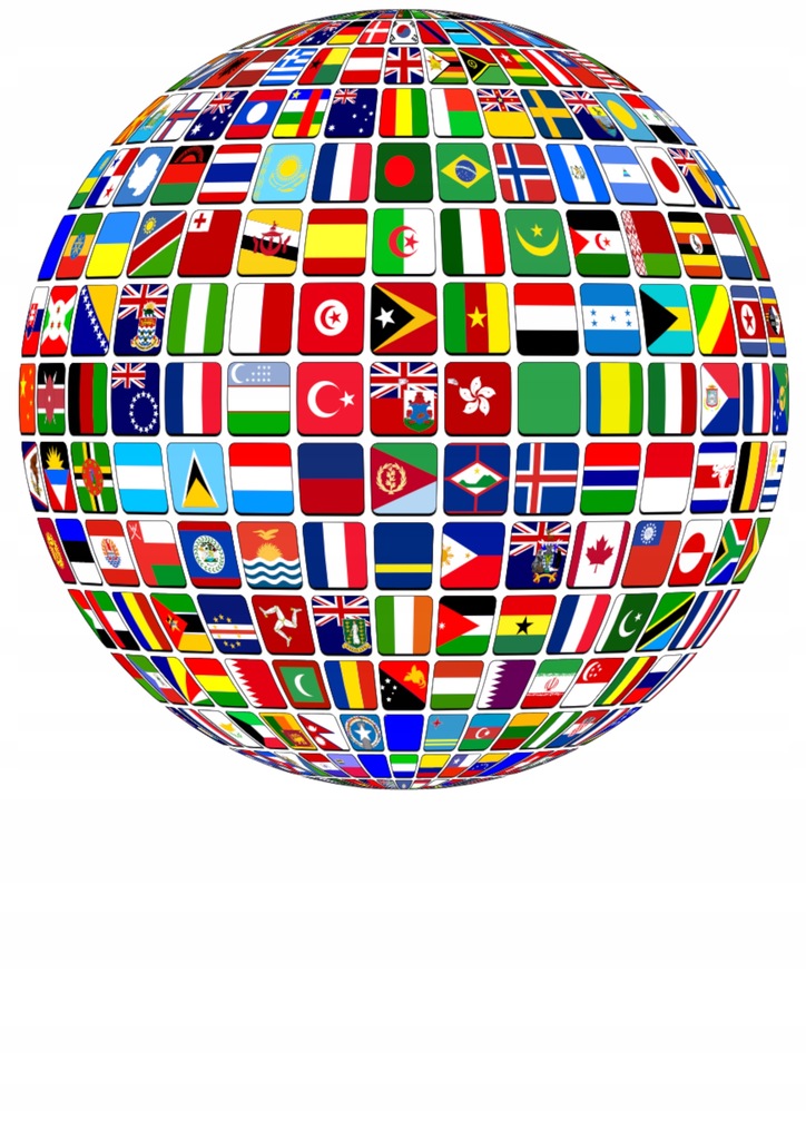 OPŁATEK NA TORT flagi świat narodowości naród logo - 11675050696 ...