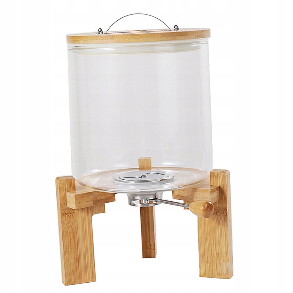 Rice Dispenser, with Wood Stand Food Storage 5L - 13289145903 ...