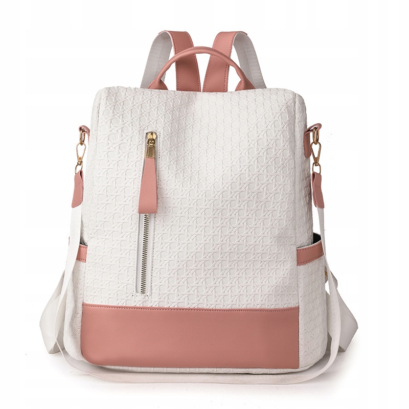 Colorblock Backpack Purse For Women, Geometric Embossed Shoulder Bag ...