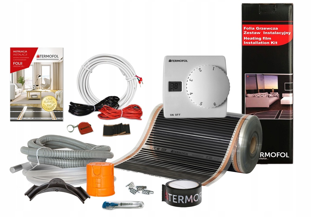 ZESTAW FOLIA MATA GRZEWCZA 1m2+TFH2 60W/m2 TF10 - 6983123491 - oficjalne archiwum Allegro