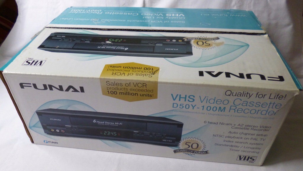 Funai D50Y-100M magnetowid VHS stan fabryczny BOX - 12710099992 ...