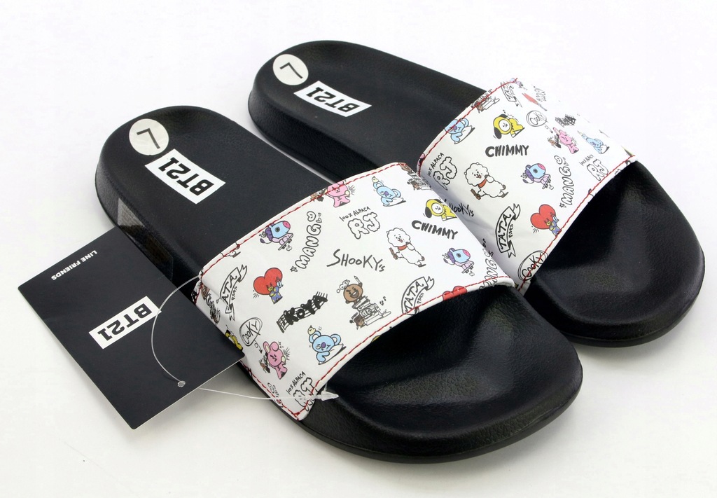 $25 BT21 BTS Klapki Kapcie Damskie ORYGINAŁ 39/40 - 13548452416 - oficjalne archiwum Allegro