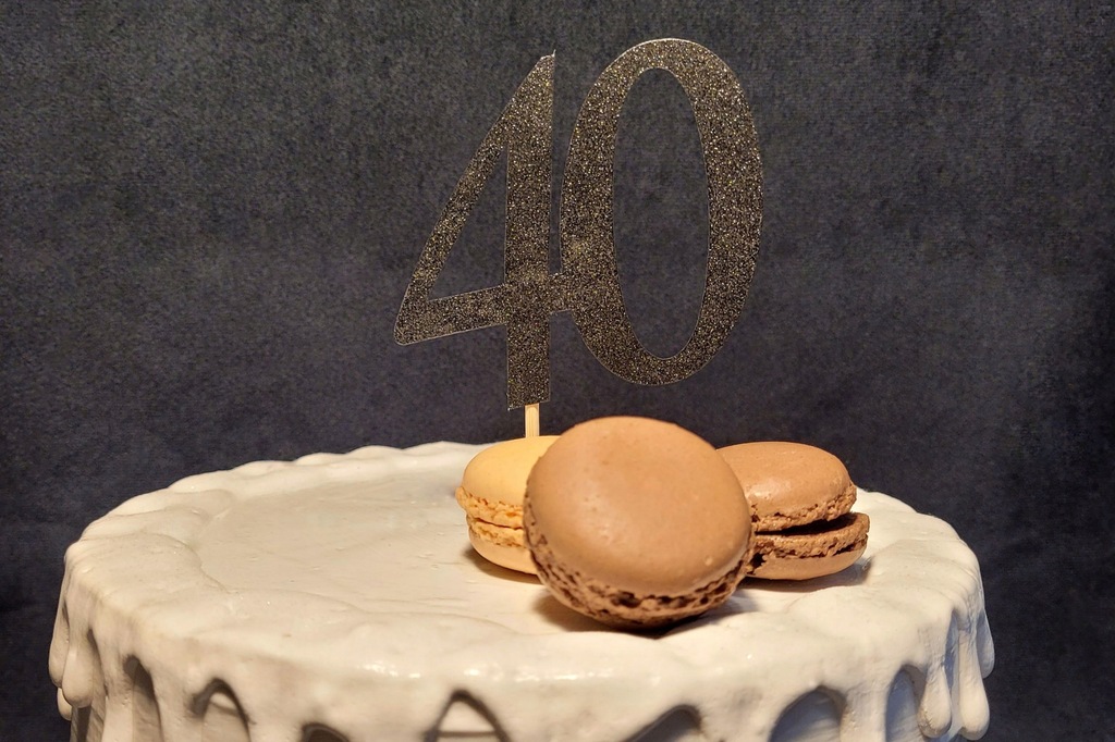 Topper czarny brokatowy 40 urodziny, czterdziestka - 12885286717 ...