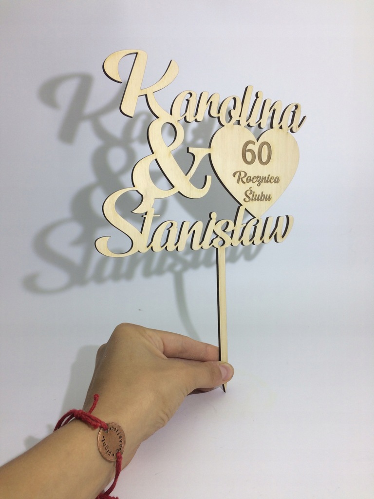 toper topper napis na tort rocznica ślub - 8477186281 - oficjalne archiwum Allegro