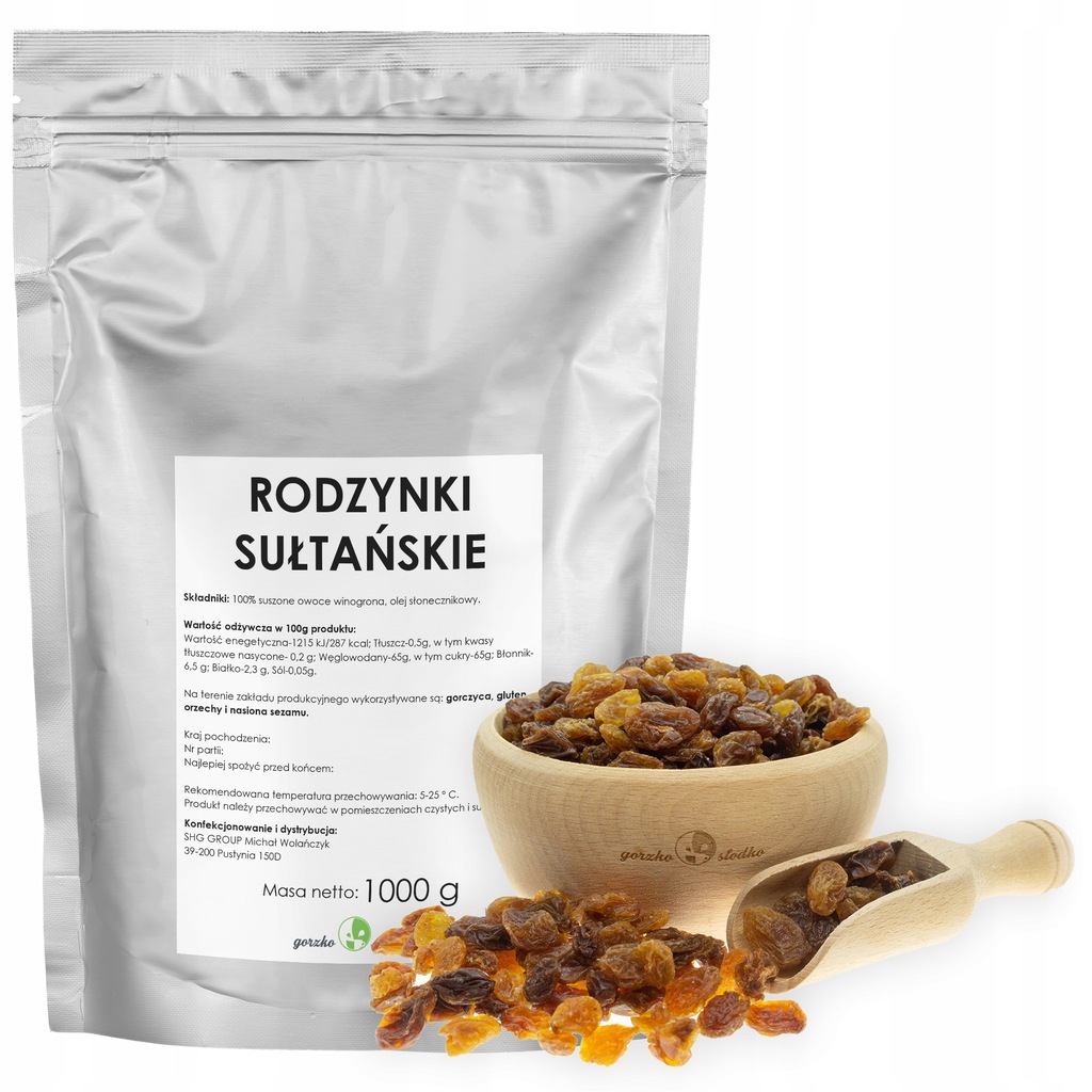 RODZYNKI SUSZONE SUŁTAŃSKIE rodzynki 1kg - 8629428907 - oficjalne archiwum Allegro