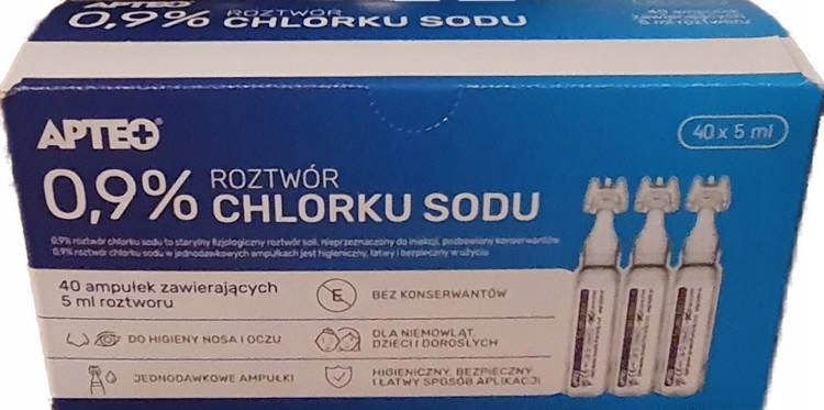 SÓL FIZJOLOGICZNA NACL 0,9% APTEO 40 amp. x 5 ml - 11860191887 ... SÓL FIZJOLOGICZNA NACL 0,9% APTEO 40 amp. x 5 ml - 11860191887 ...