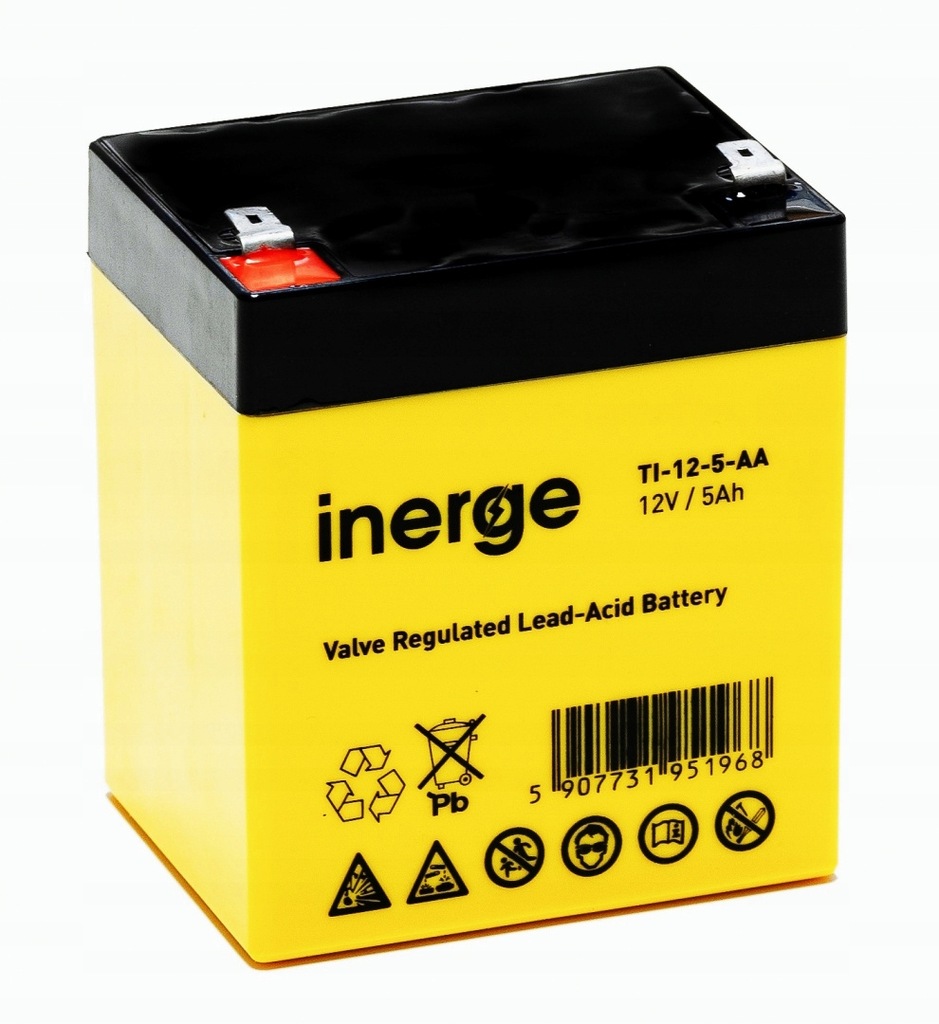 AKUMULATOR 12V 5Ah BEZOBSŁUGOWY VRLA MOCNY AGM - 12776668031 - oficjalne archiwum Allegro