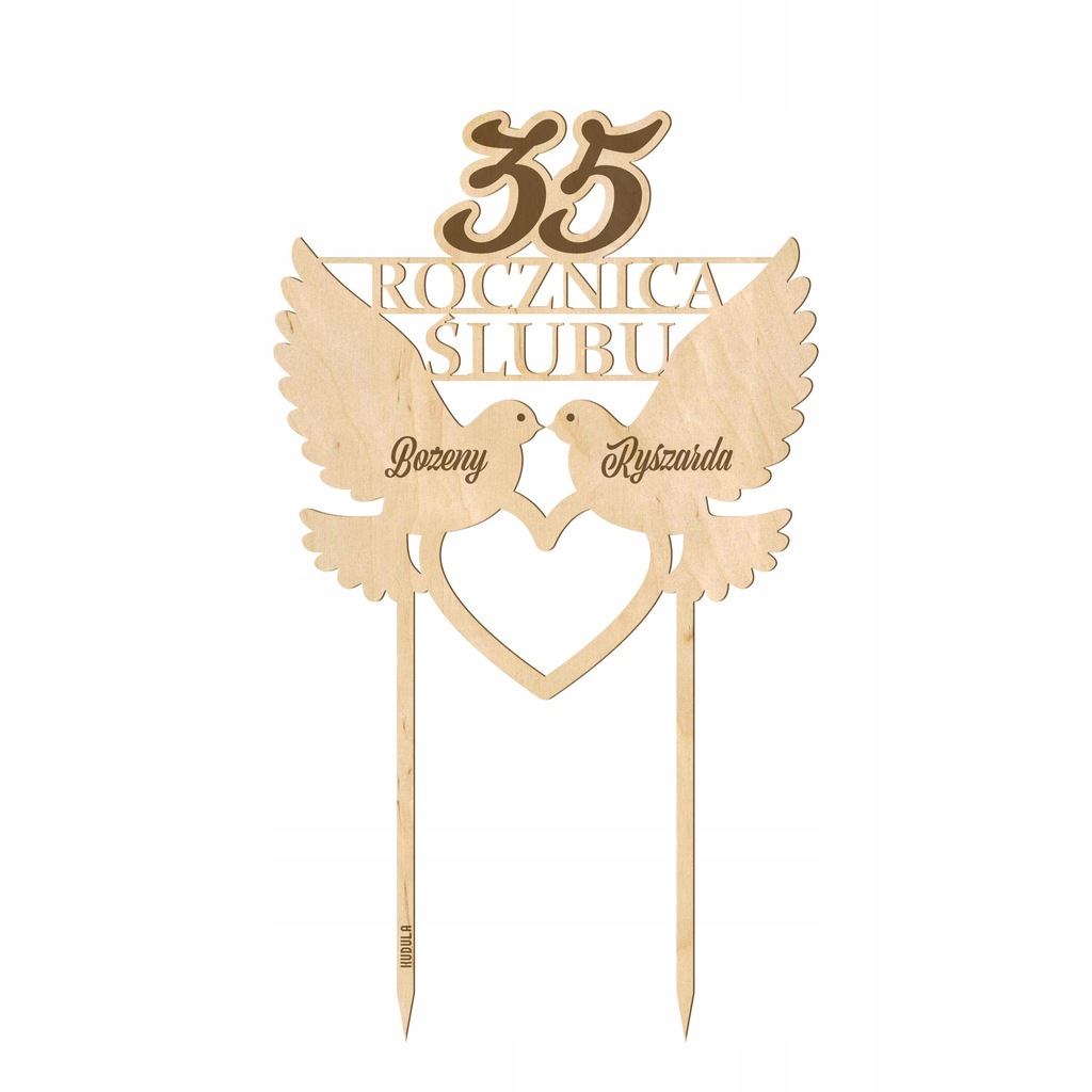 Topper ROCZNICA ŚLUBU + IMIONA TOPER ozdoba TORT - 9836005810 - oficjalne archiwum Allegro