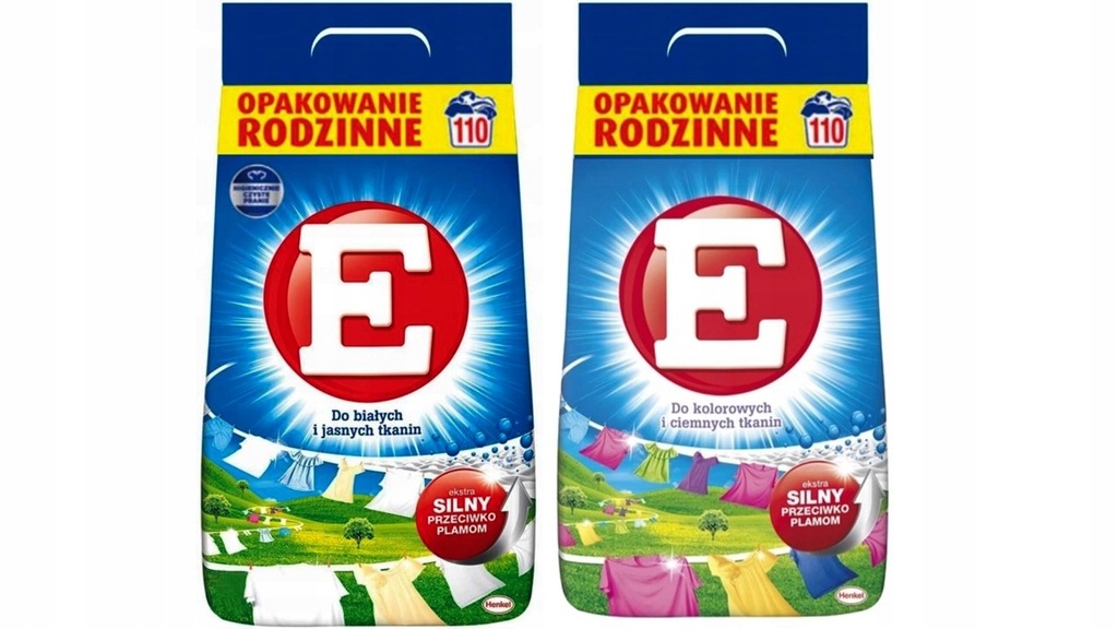 Proszek E do prania mix białe/kolor 7,15kg 220prań - 12507599794 ...