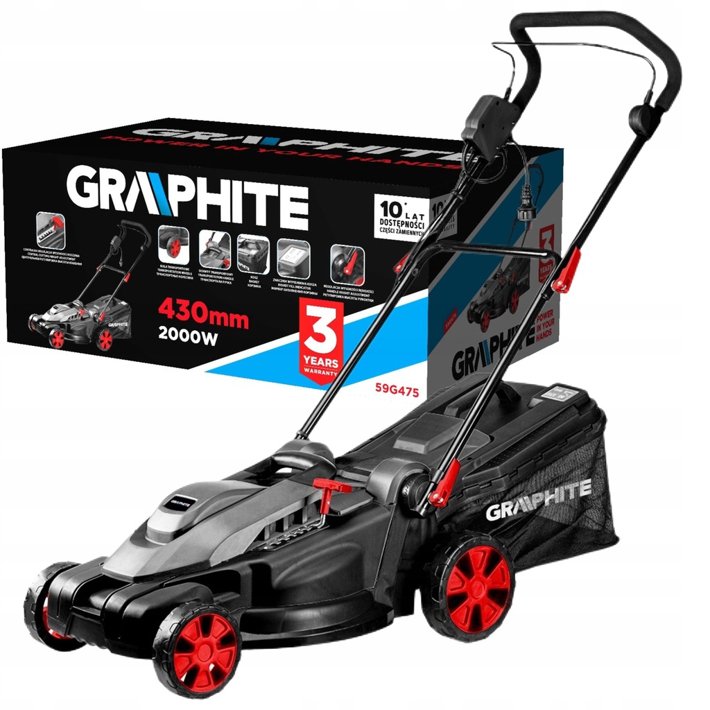 GRAPHITE 2000W KOSIARKA ELEKTRYCZNA 45L 430mm - 11980948244 - oficjalne ...