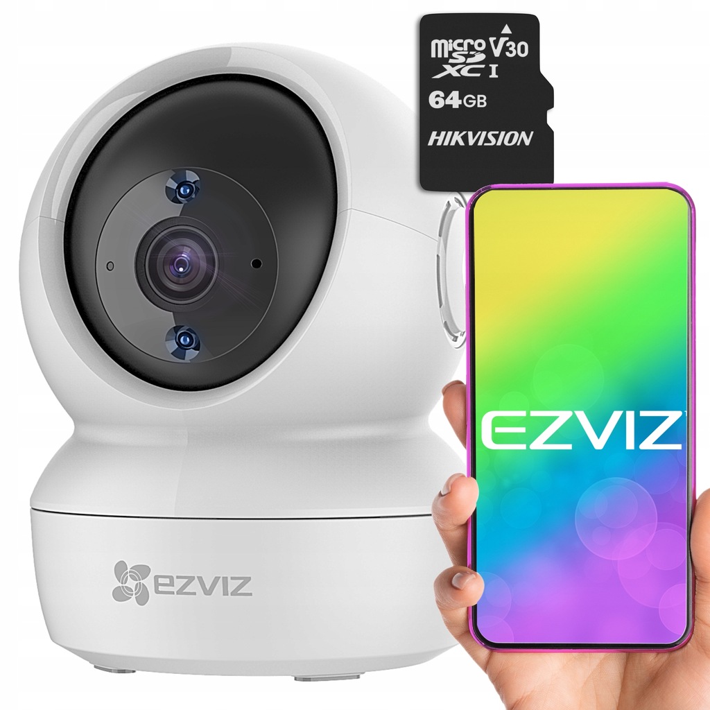 KAMERA IP EZVIZ C6N NIANIA WiFi 2MPx + karta 64GB - 12250829229 - oficjalne archiwum Allegro