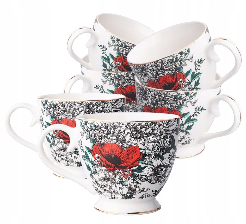 DuŻy Kubek 350ml Poppy Glamour Kwiaty Komplet 6 11902366353 Oficjalne Archiwum Allegro