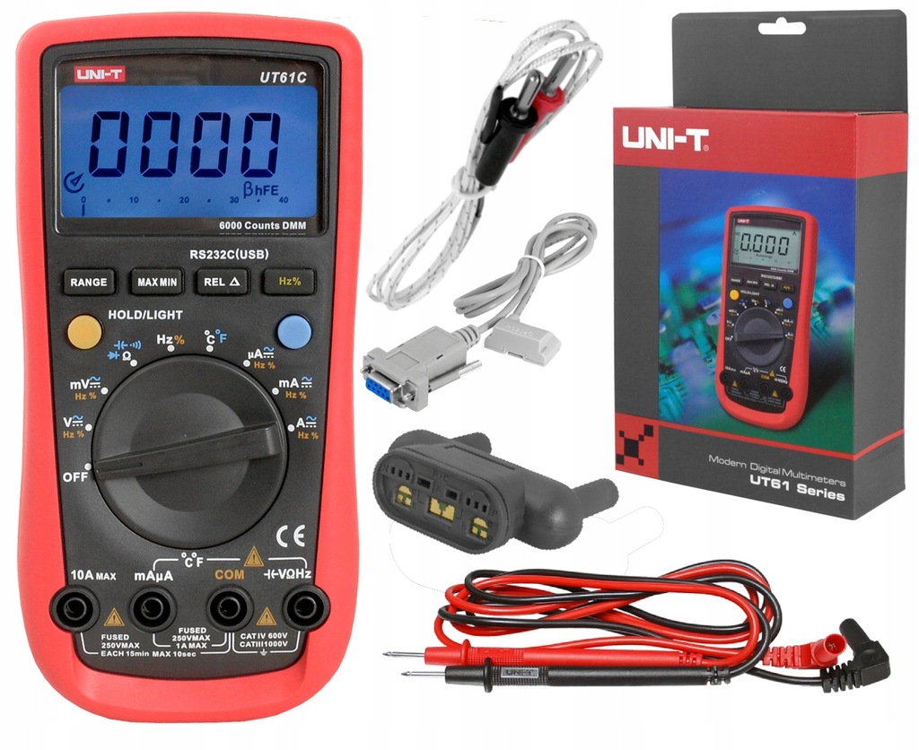 UNIWERSALNY MIERNIK UNI-T UT61C TERMOSONDA RS-232 - 11842417097 - oficjalne archiwum Allegro