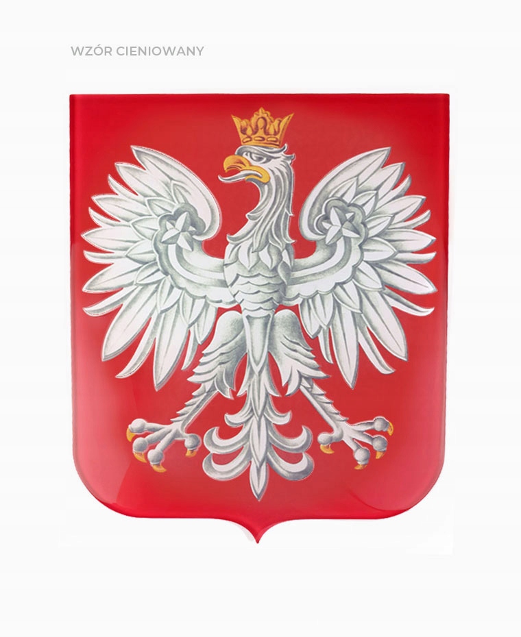 Szklane GODŁO POLSKI 33x40 Orzeł Biały herb szkło - 12719415256 ...