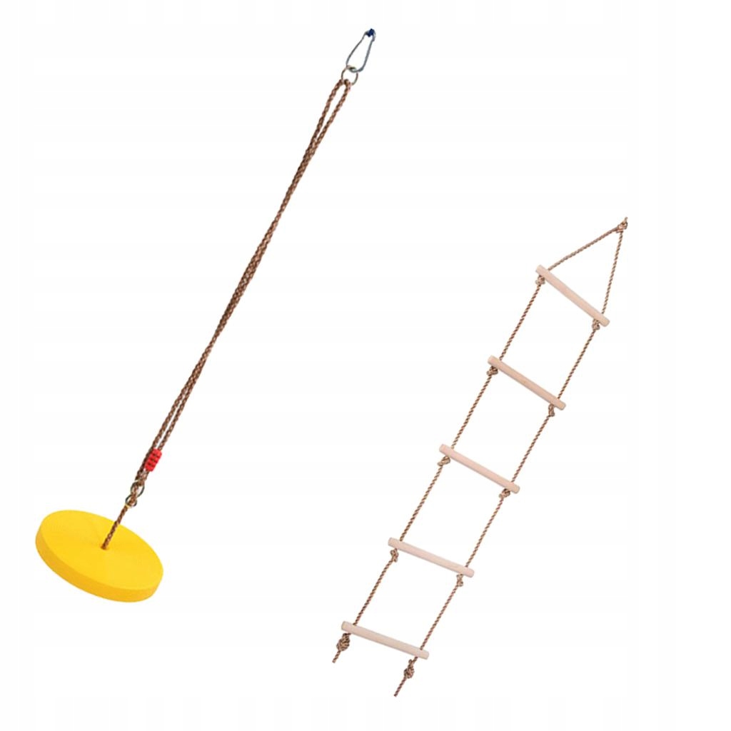 Yellow Climbing Rope Swing + 5 Rungs Rope Ladder - 13110767565 ...