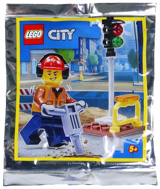 LEGO CITY FIGURKA ROBOTNIK BUDOWA ŚWIATŁA 952111 - 14043322719 ...