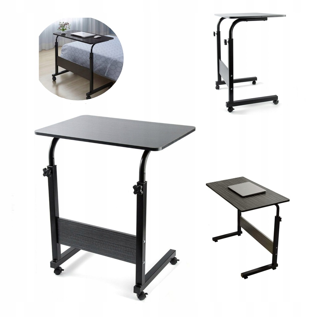 Mobilny stolik biurko na laptop NA KÓŁKACH CZARNY - 13593064872 ...