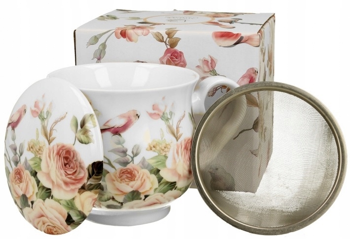Kubek RETRO z zaparzaczem ANNA porcelana Bone China PREZENT - 530 ml - 15162144118 - oficjalne ...