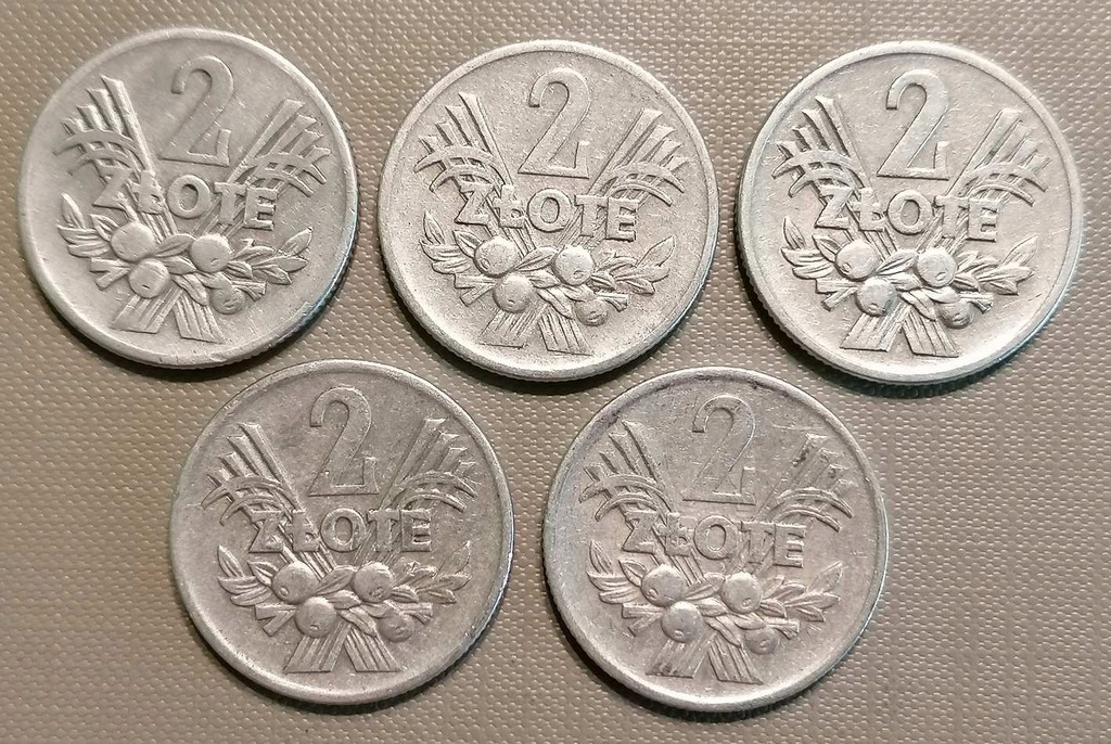 JAGODY 2 ZŁ 1958 1959 1960 1973 1974 ZESTAW 5 SZT - 13882397479 - oficjalne archiwum Allegro