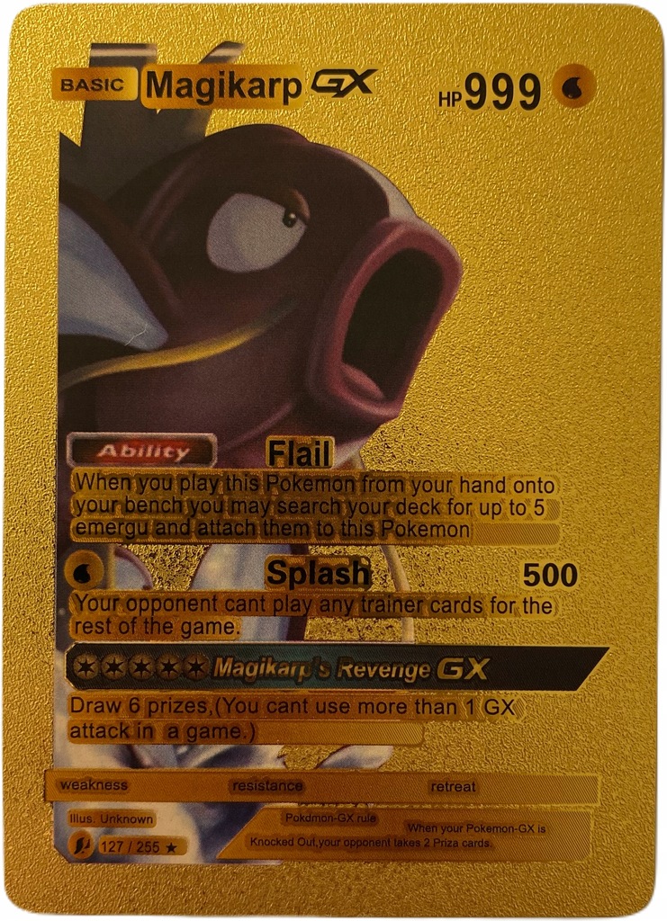 Złota Karta Pokemon Magikarp GX - 13538650233 - oficjalne archiwum Allegro