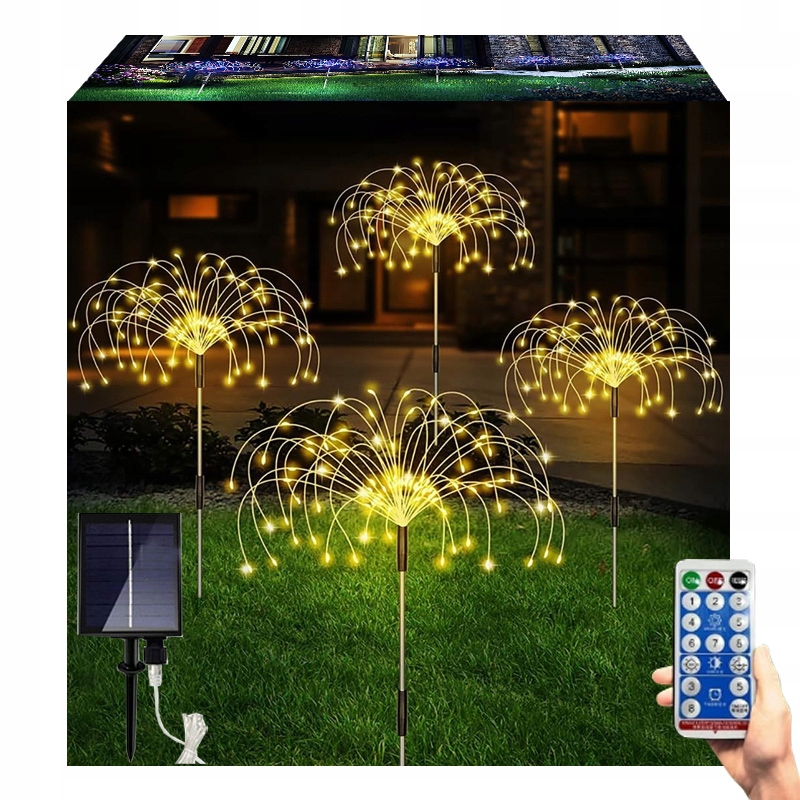 4X LAMPA SOLARNA OZDOBA OGRODOWA DMUCHAWCE 120 LED - 15370152234 - oficjalne archiwum Allegro