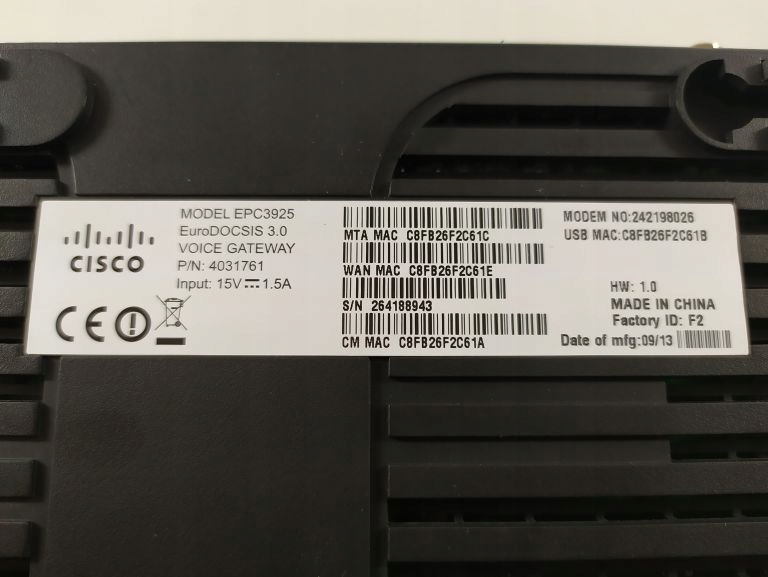 ROUTER CISCO EPC3925 - 9154162464 - oficjalne archiwum Allegro