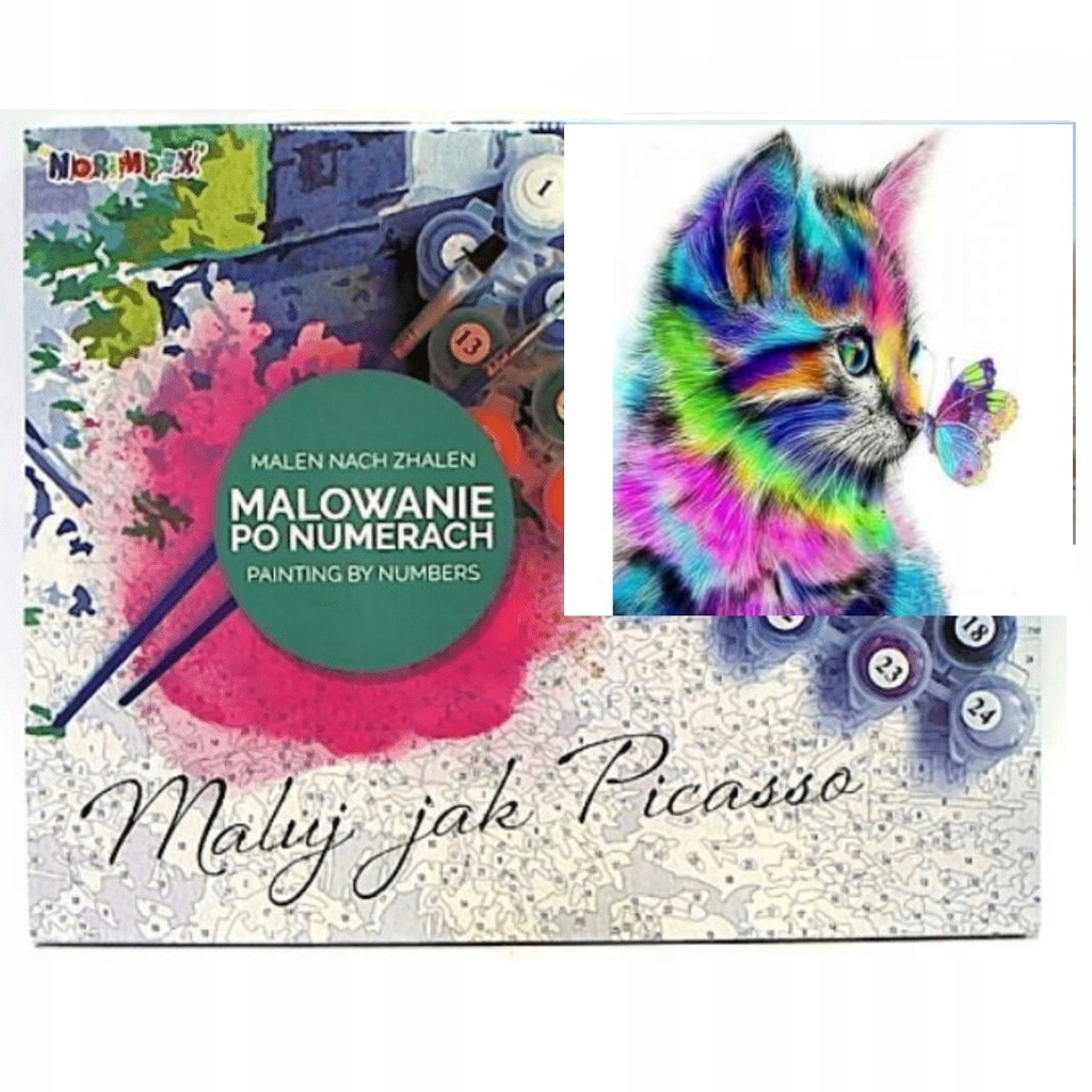 Malowanie po numerach 40x50 obraz Kot z Motylem - 12061674505 ... Malowanie po numerach 40x50 obraz Kot z Motylem - 12061674505 ...