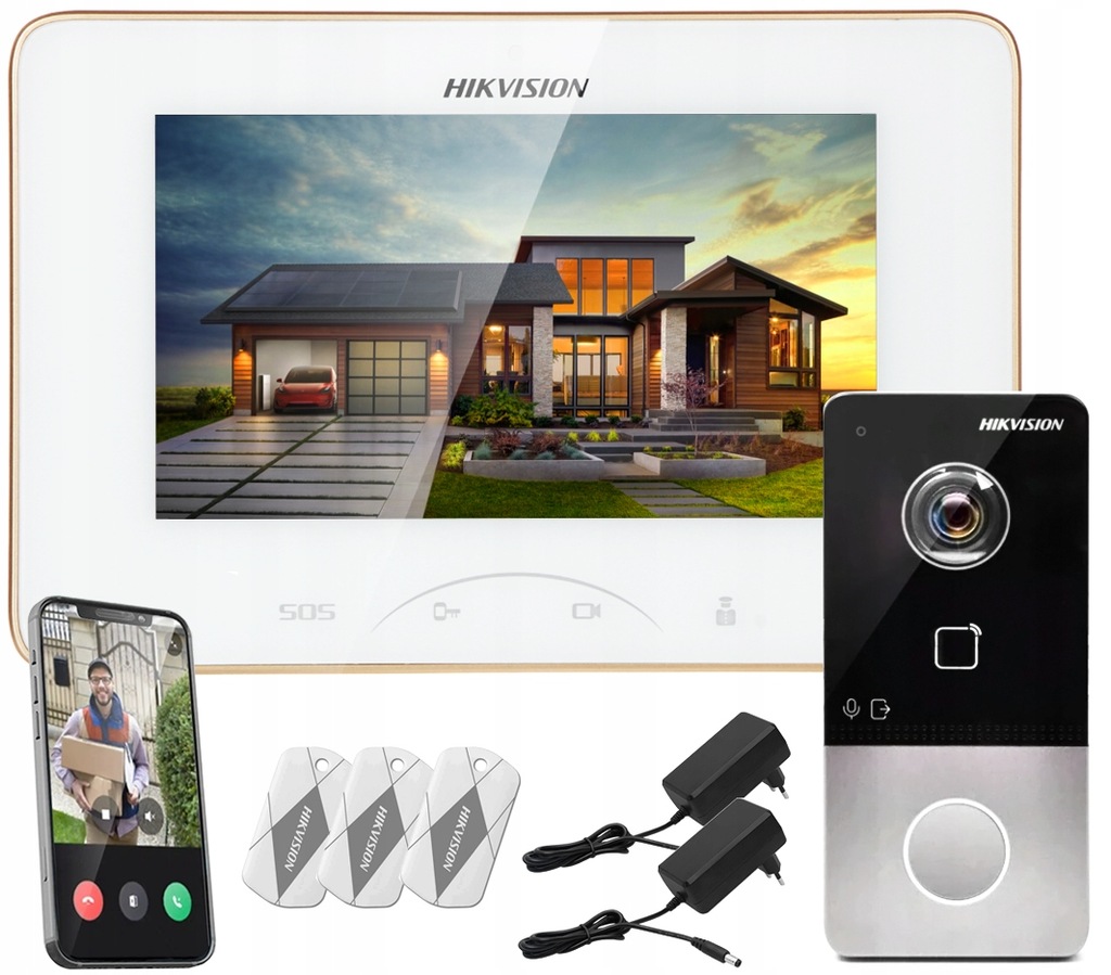 Wideo domofon Hikvision DS-KV6113-WPE1 + Gold LCD - 11716755935 - oficjalne archiwum Allegro