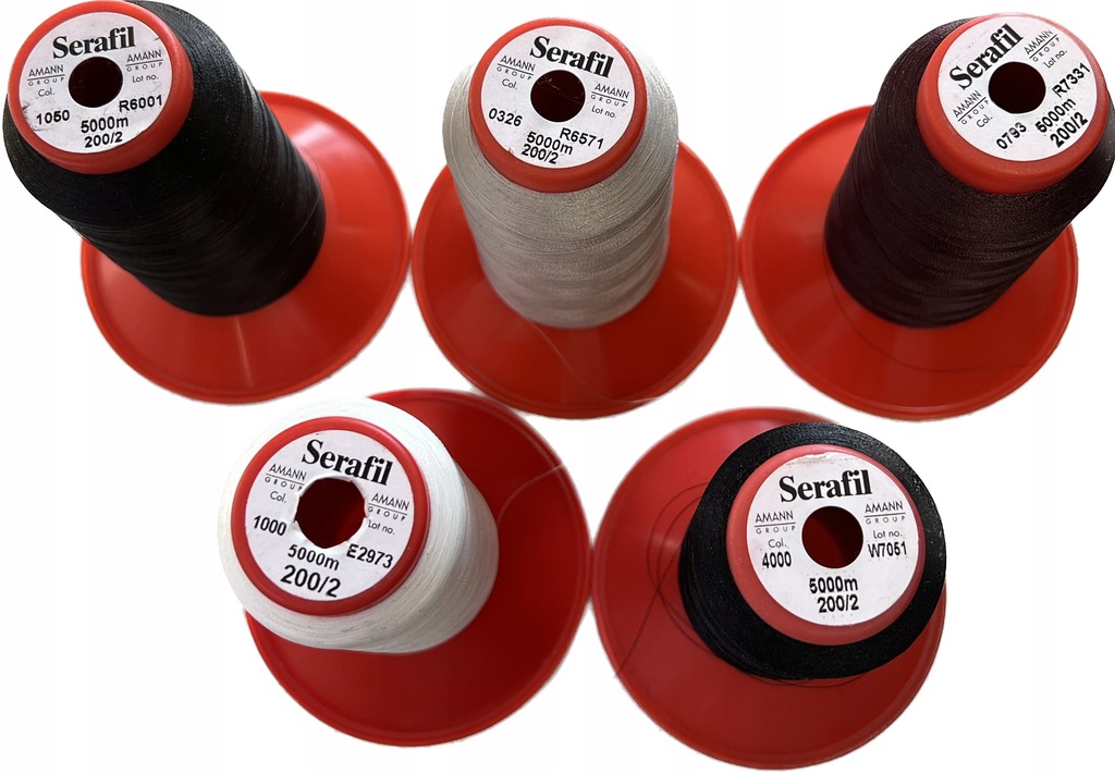 Купить Нитки Amann Serafil 5 цветов 200/2 5000м микс набор: отзывы ...