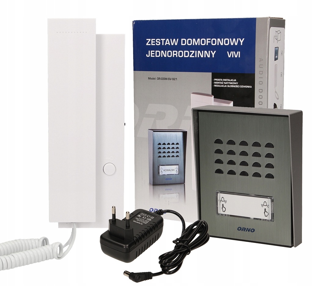 DOMOFON JEDNORODZINNY ZESTAW ORNO PANEL NAZWISKO - 11456796381 ...