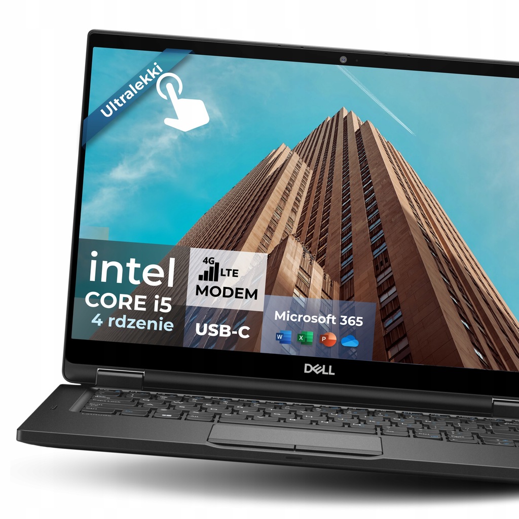 Lekki dotykowy Dell Latitude 13 7390 4× Intel i5! modem LTE OFFICE (1 ...