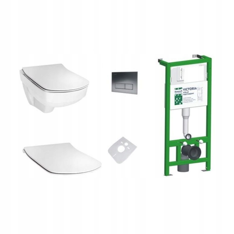 ZESTAW KFA STELAŻ PODTYNKOWY Z MISKĄ WC I DESKĄ - 8800163886 - oficjalne archiwum Allegro