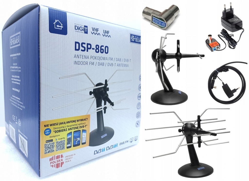 ANTENA POKOJOWA DVB-T TELKOM TELMOR DSP-860 - 10533639836 - oficjalne ...