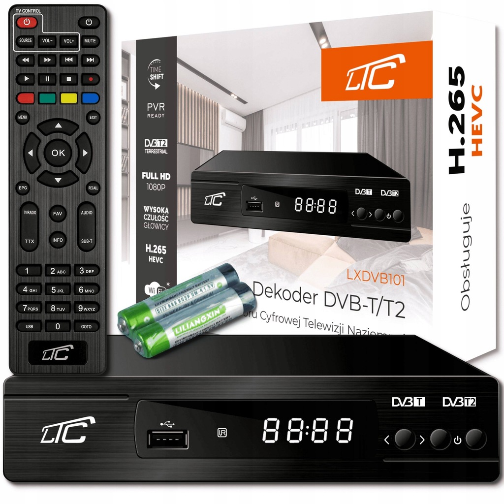 Tuner dekoder TV naziemnej DVB-T2/HEVC DVB101 - 12175359351 - oficjalne archiwum Allegro