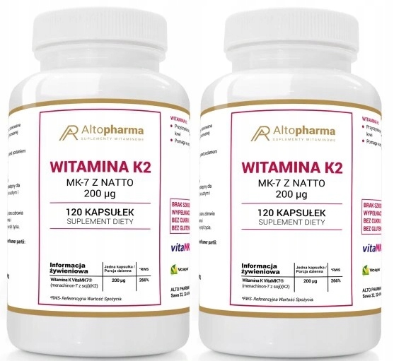 Witamina K2 vitaMK7 z natto ( menachinon-7 )200µg - 11484506033 ...